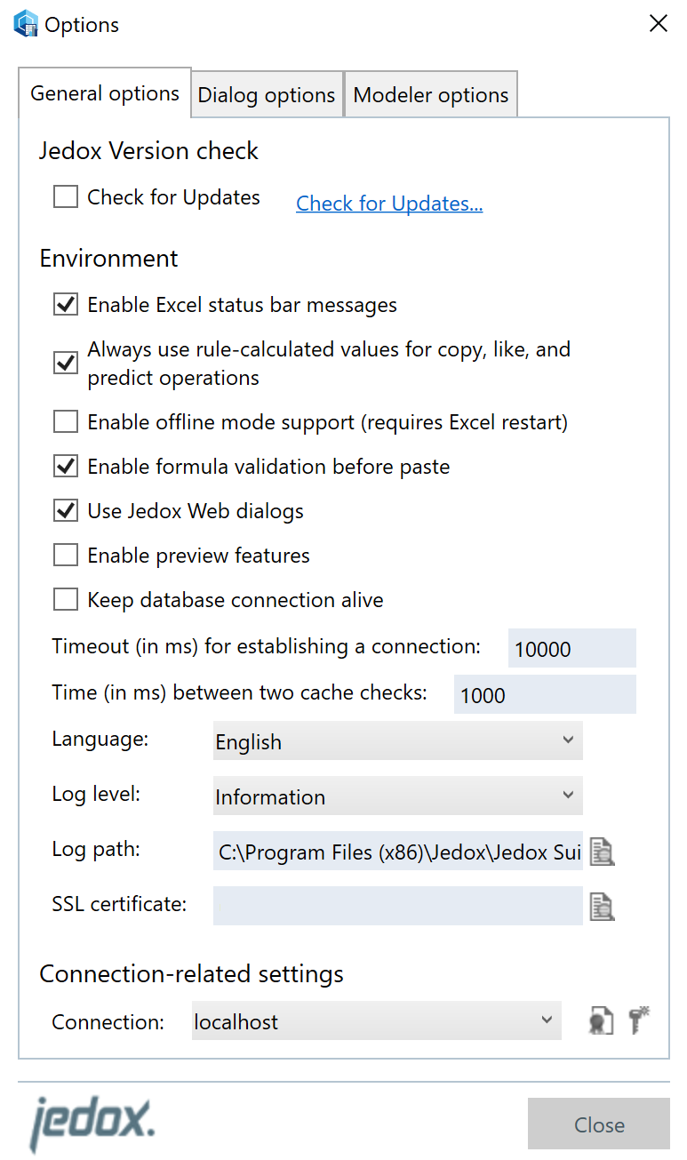 Options Dialog In Excel Add in